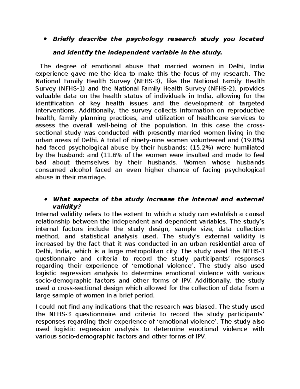 Document 106 - help with assignment - Briefly describe the psychology ...