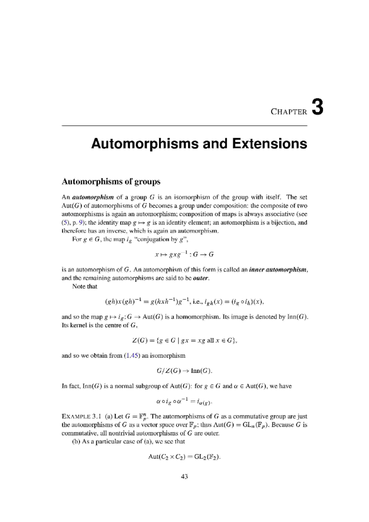 Chapter-3 Automorphisms And Extensions - Botany/Mathematics - Studocu