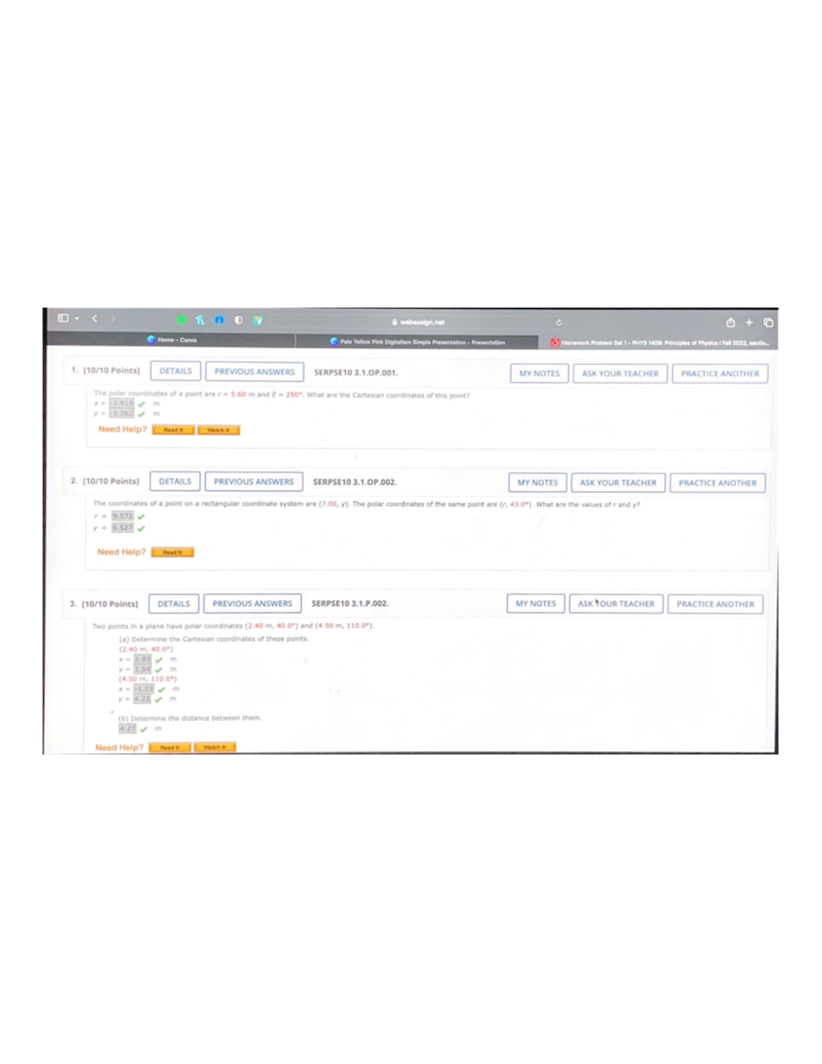Physics Homework #1 - PHYS 1408 - Studocu