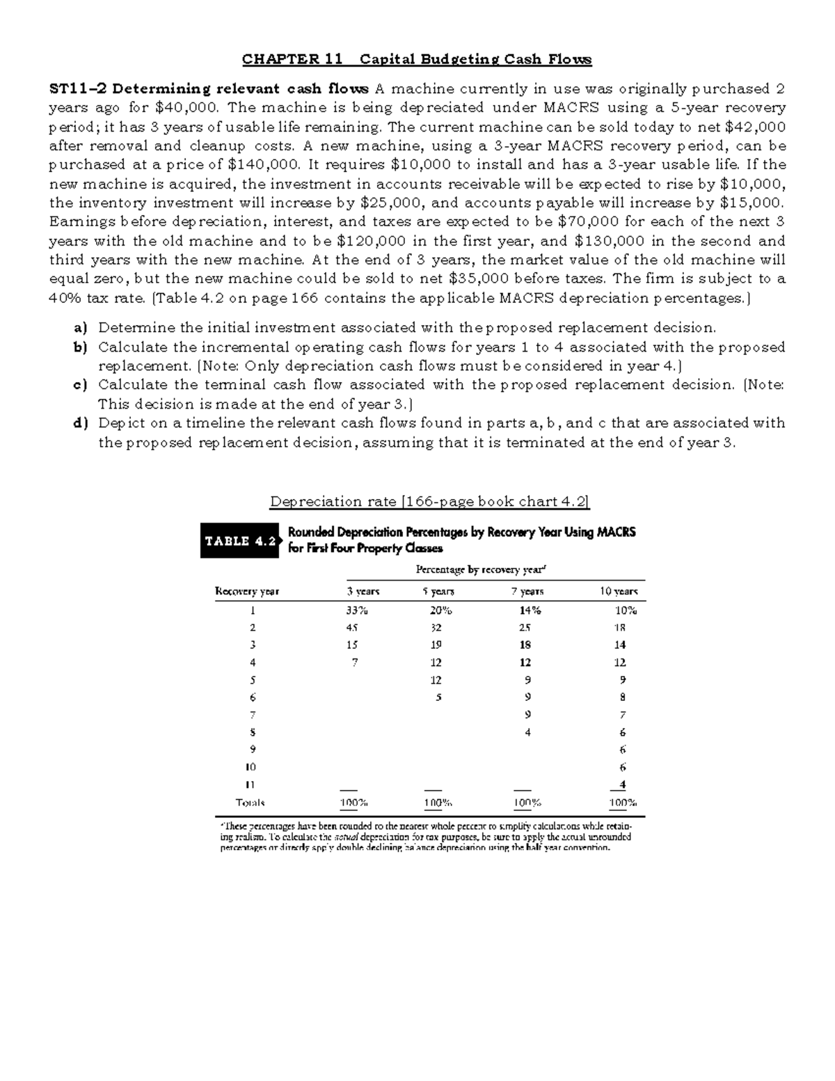 FIN ST11-2 Answer - Managerial Finance - CHAPTER 11 Capital Budgeting ...