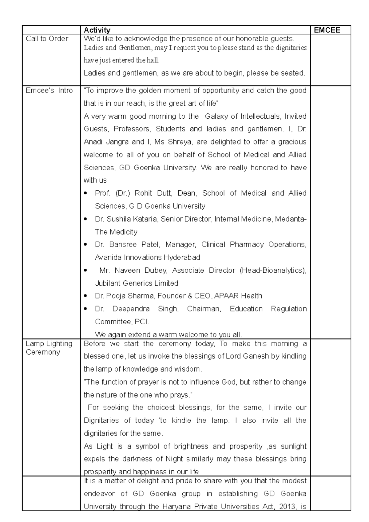 Hsrtemcee-Script - script for public speaking - Activity EMCEE Call to ...
