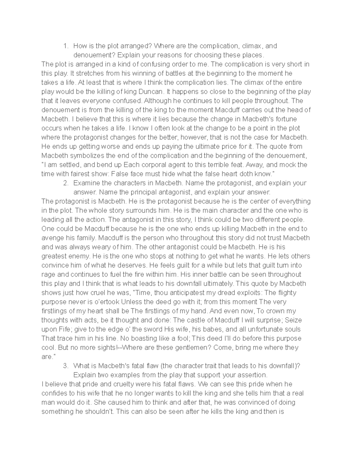 Analysis of Macbeth - questions and my opinions - How is the plot ...