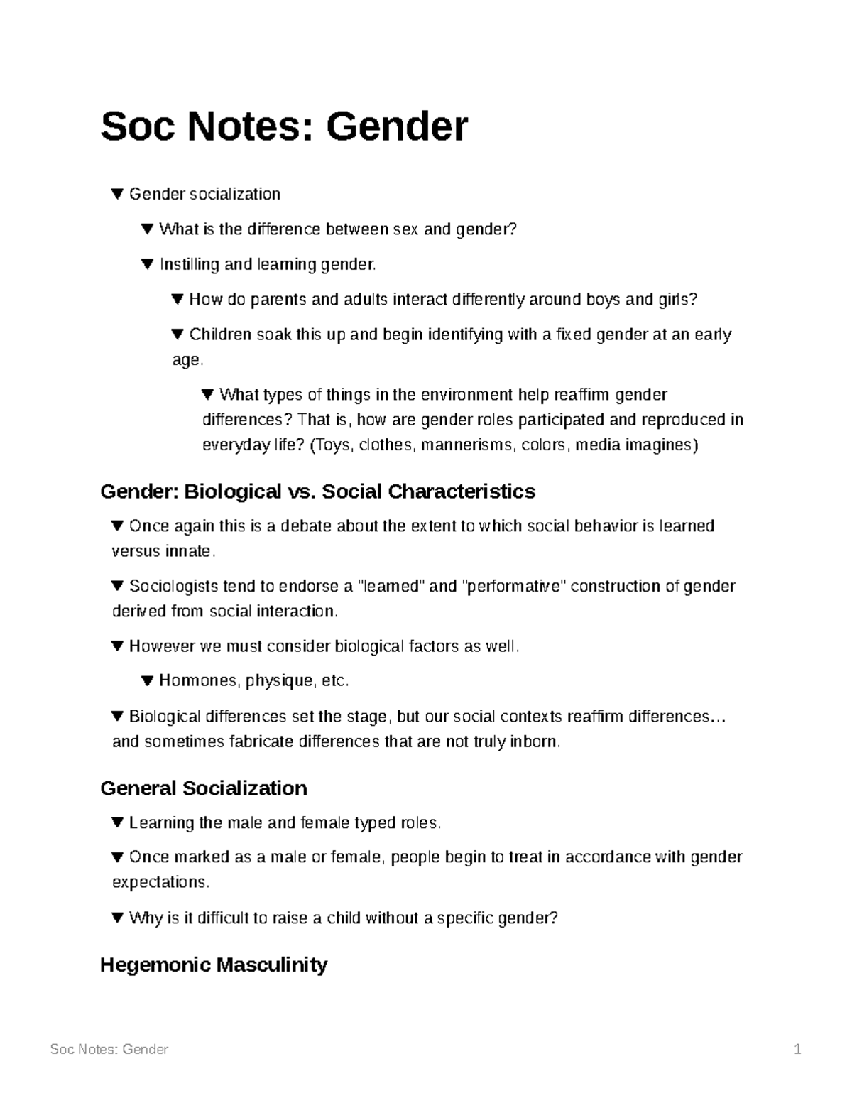 Soc Notes Gender - How do parents and adults interact differently ...