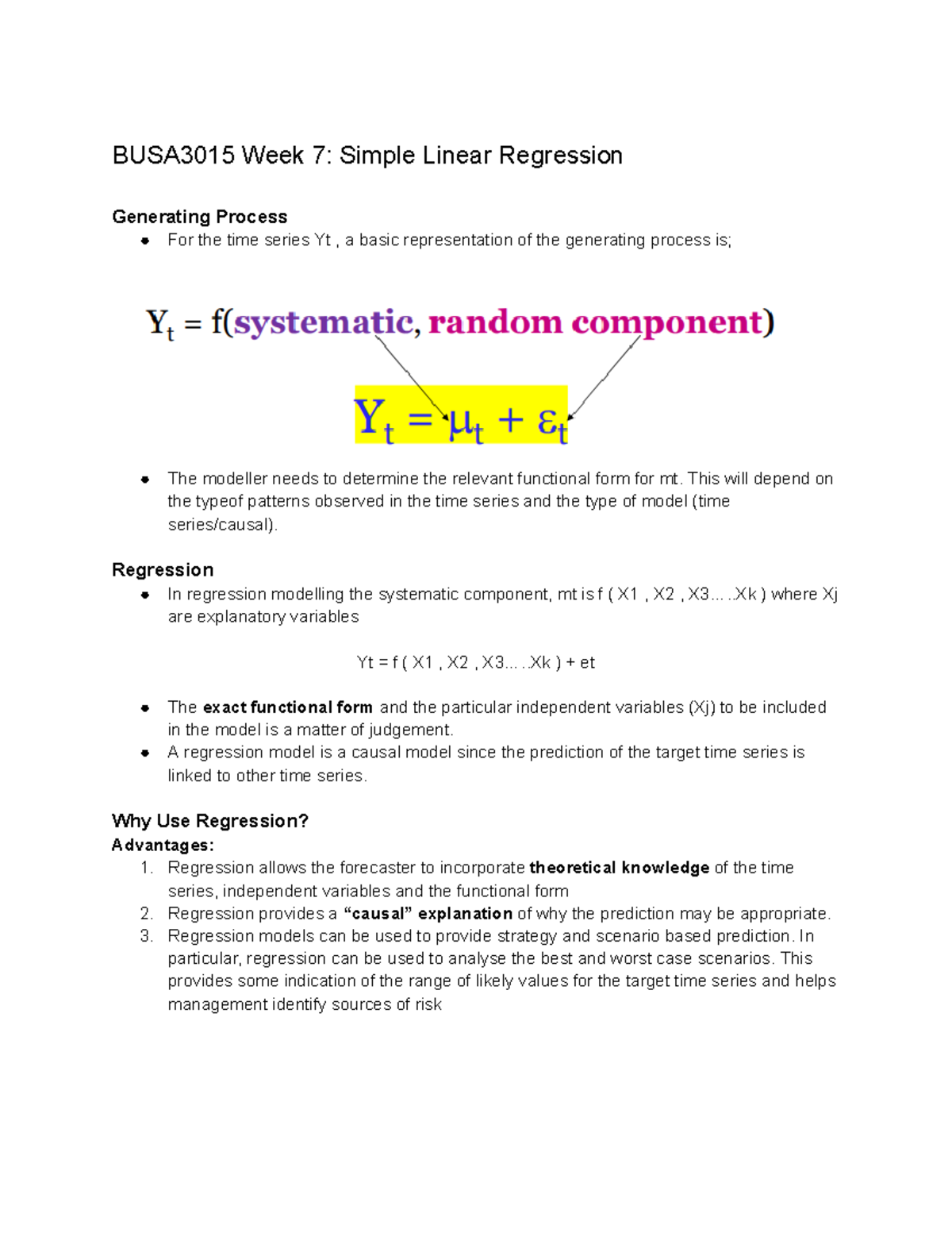 BUSA3015 Week 7 Simple Linear Regression - BUSA3015 Week 7: Simple Linear Regression Generating ...