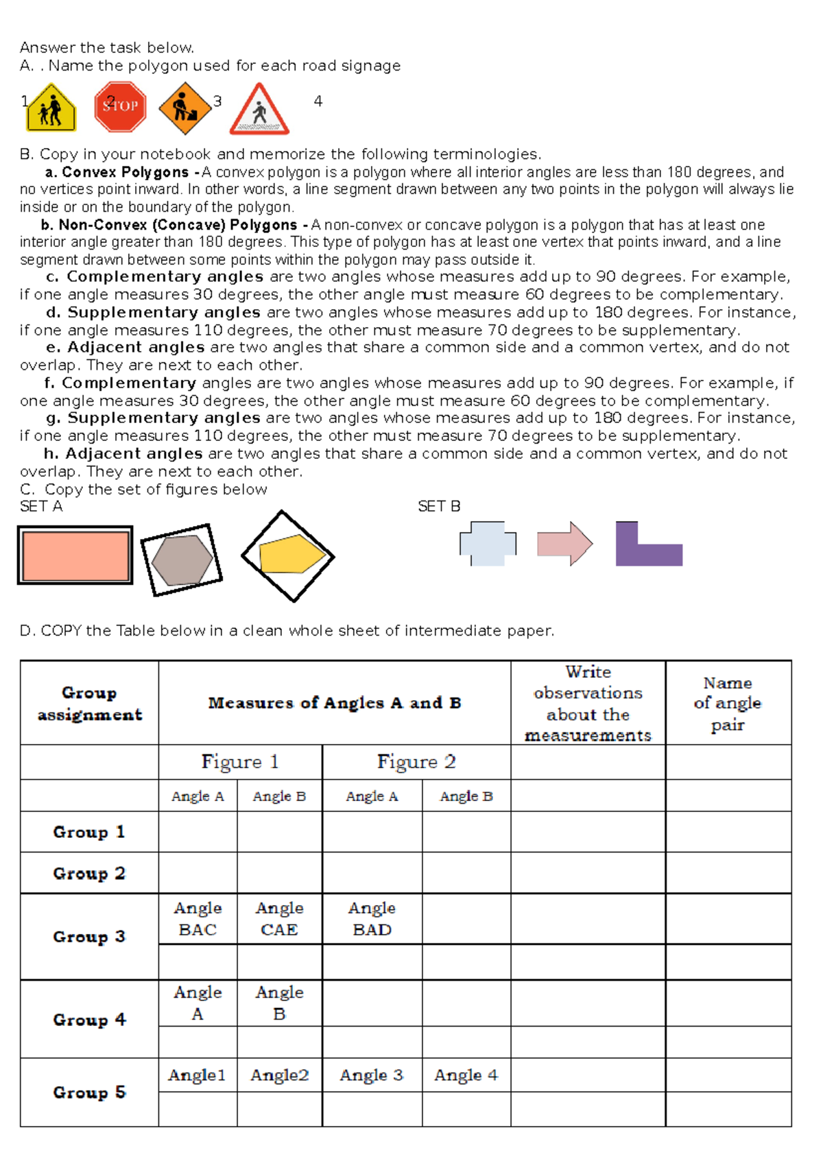 Task for tuesday MDL - nie - Answer the task below. A.. Name the ...