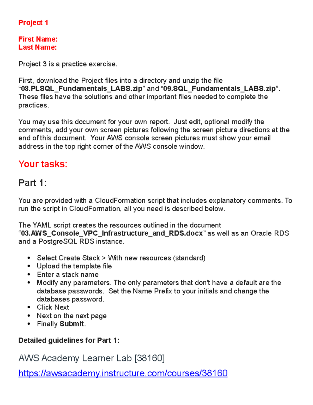 01.Project 01 - Cloud Formation Build a VPC and RDS DBs and SQL ...