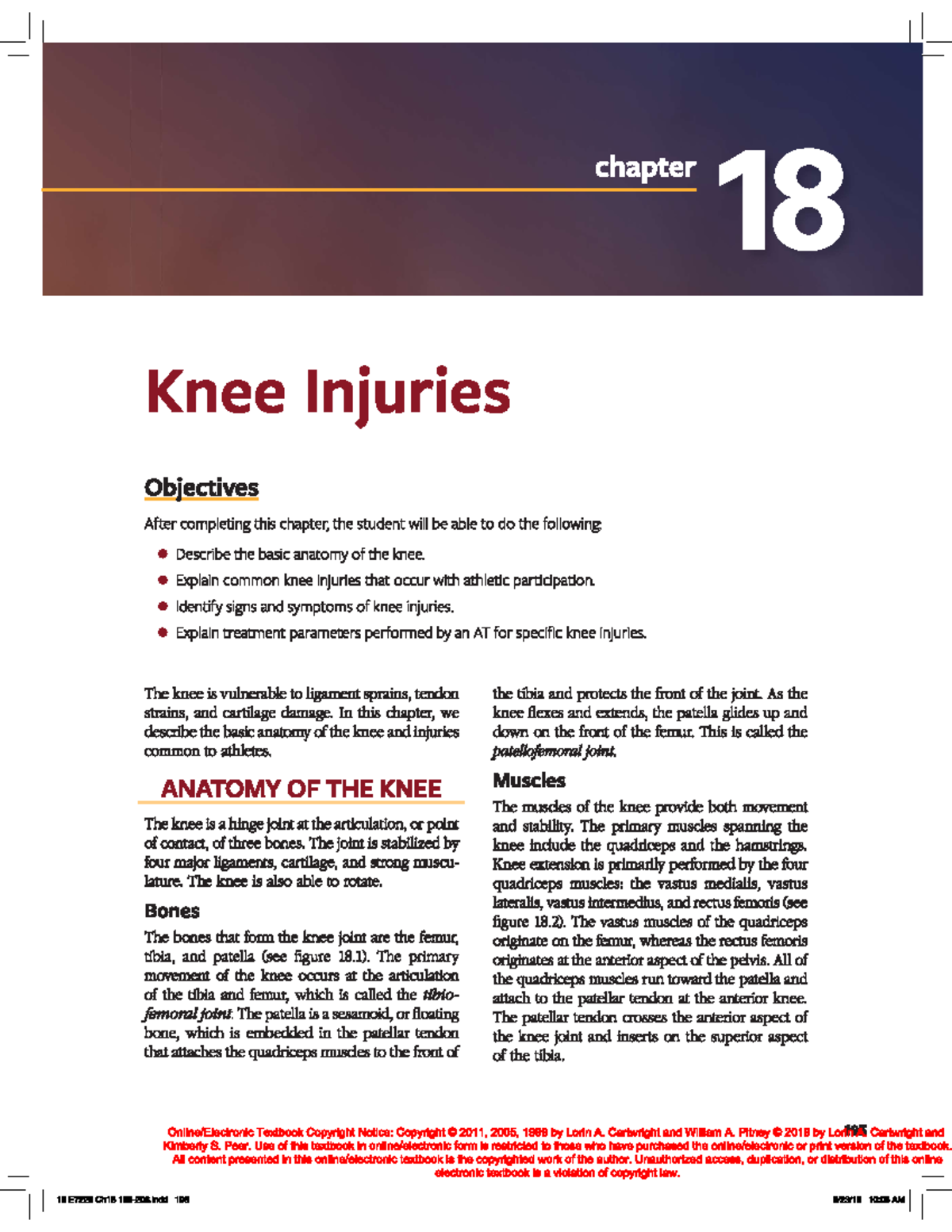 Chapter 18 Knee Injuries - Studocu