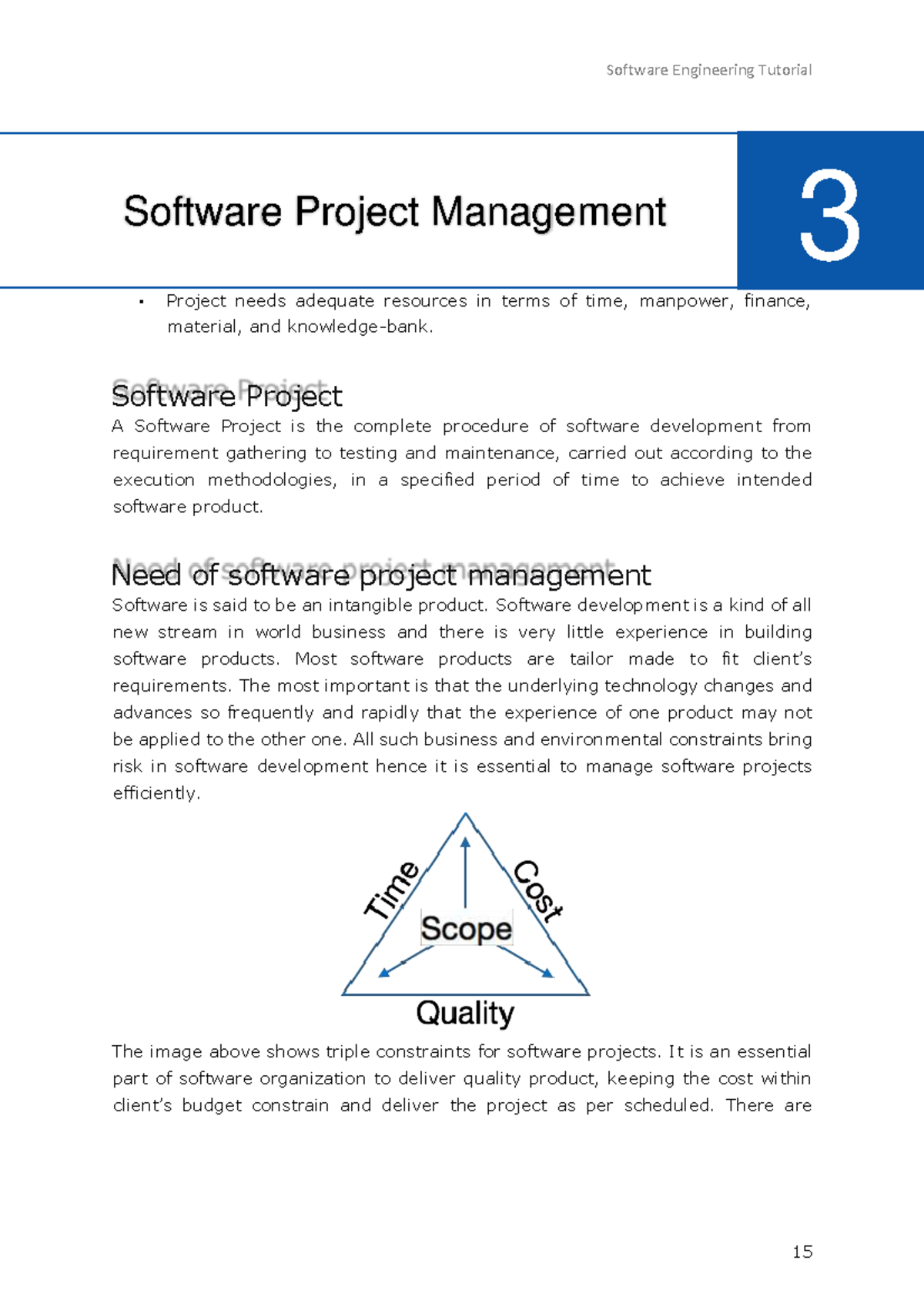 Software Project Management - Project needs adequate resources in terms ...