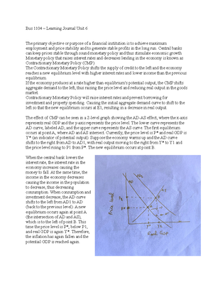 Bus 1104 – Written Assignment Unit 7 - Bus 1104 – Written Assignment Unit 7 Q. Suppose that the ...