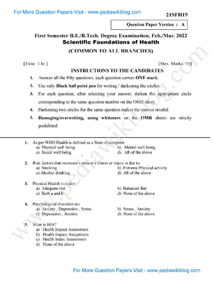 Scientific foundations of Health, Module 1 - MODULE 1- GOOD HEALTH AND ...