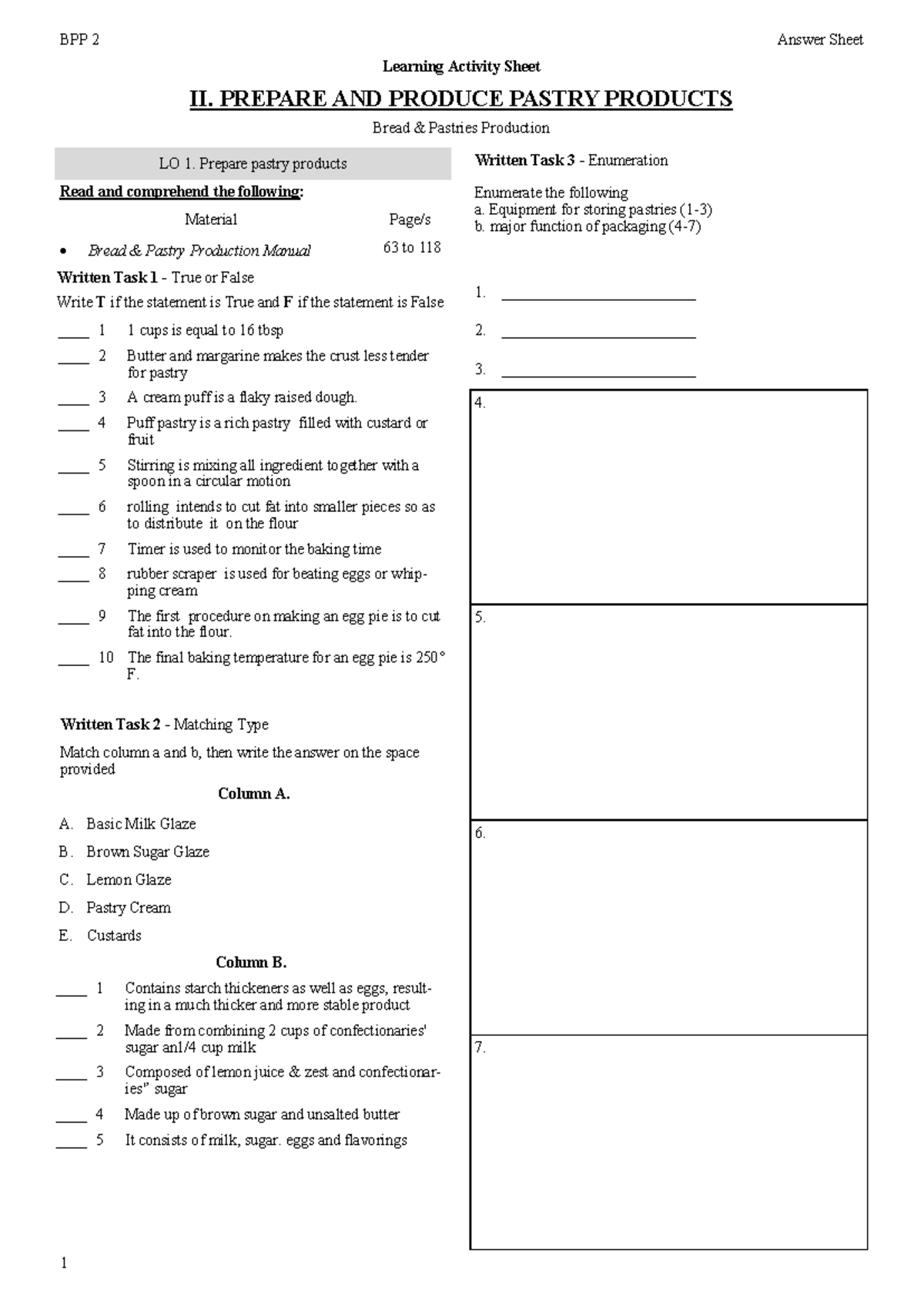 BPP AS 2 - BPP - BPP 2 1 Answer Sheet Learning Activity Sheet II ...