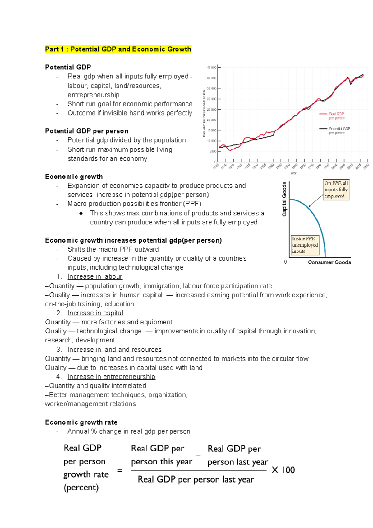 Chapter 6B GDP, Economic Growth, Business Cycles - Part 1 : Potential ...