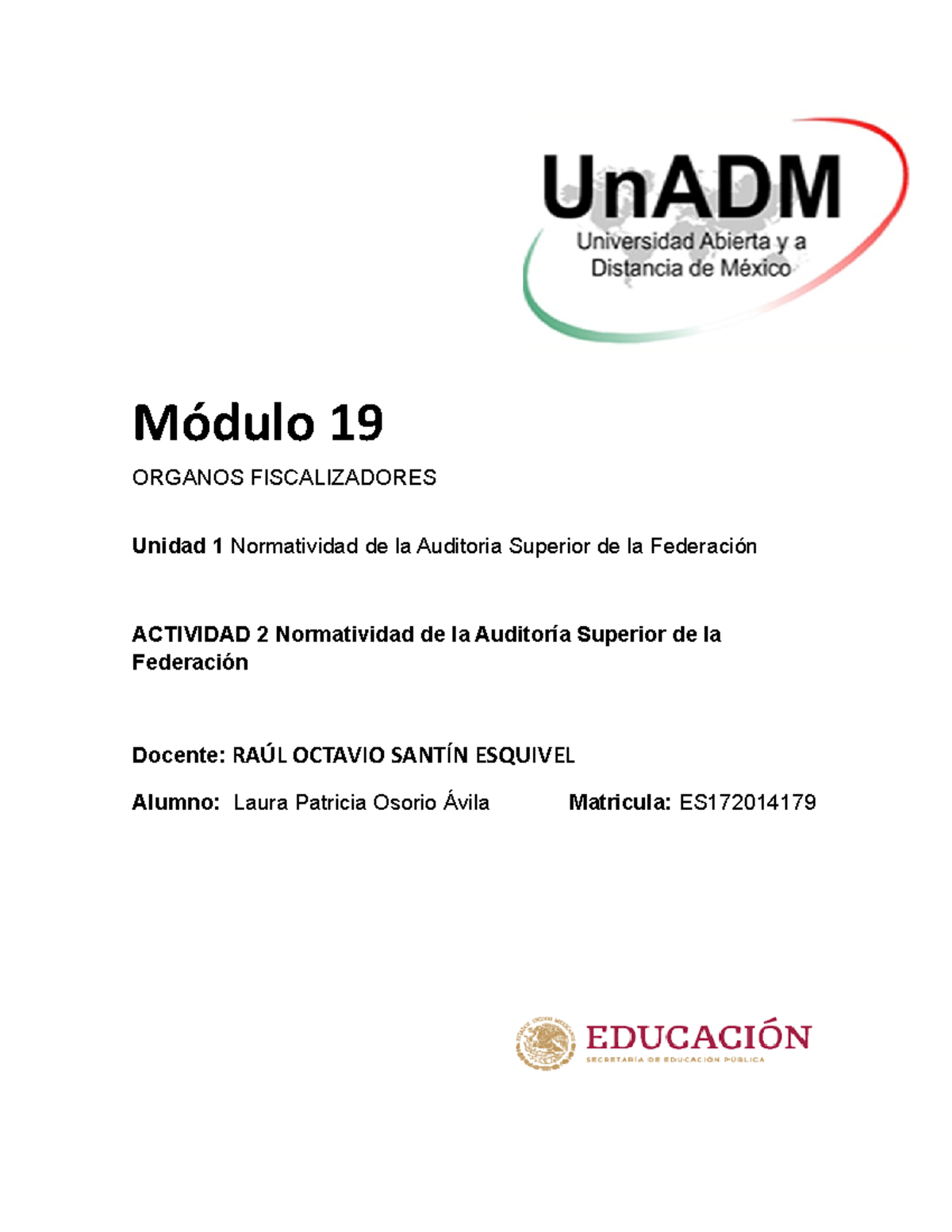 M19 U1 A2 Osorioalp - MMMMM - Módulo 19 ORGANOS FISCALIZADORES Unidad 1 ...
