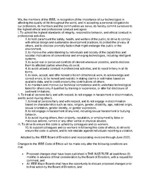 ACM code of ethics - to solve the problem for an engineers - 1. GENERAL ...