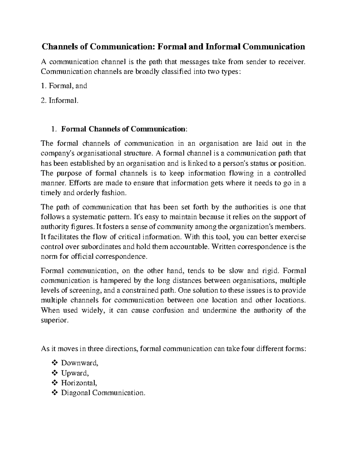 Channels of Communication- Formal and Informal Communication ...