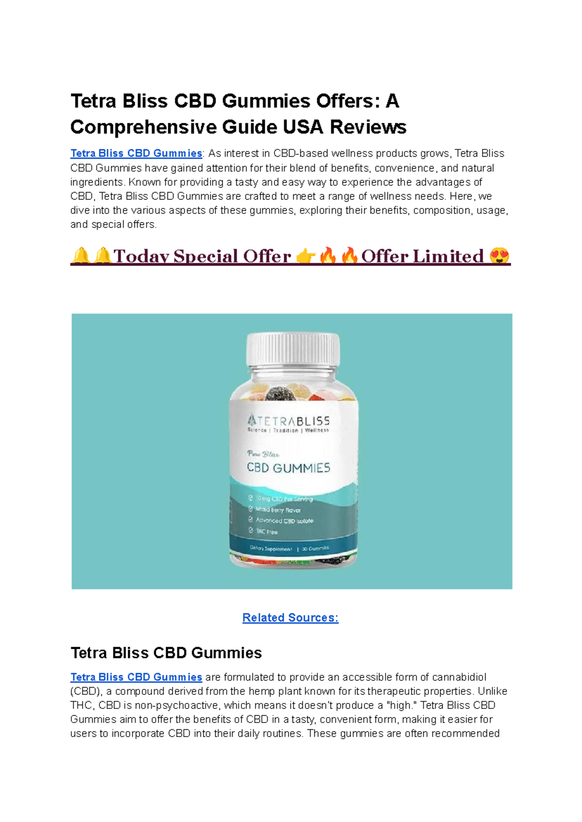 Tetra Bliss CBD Gummies - Known for providing a tasty and easy way to ...