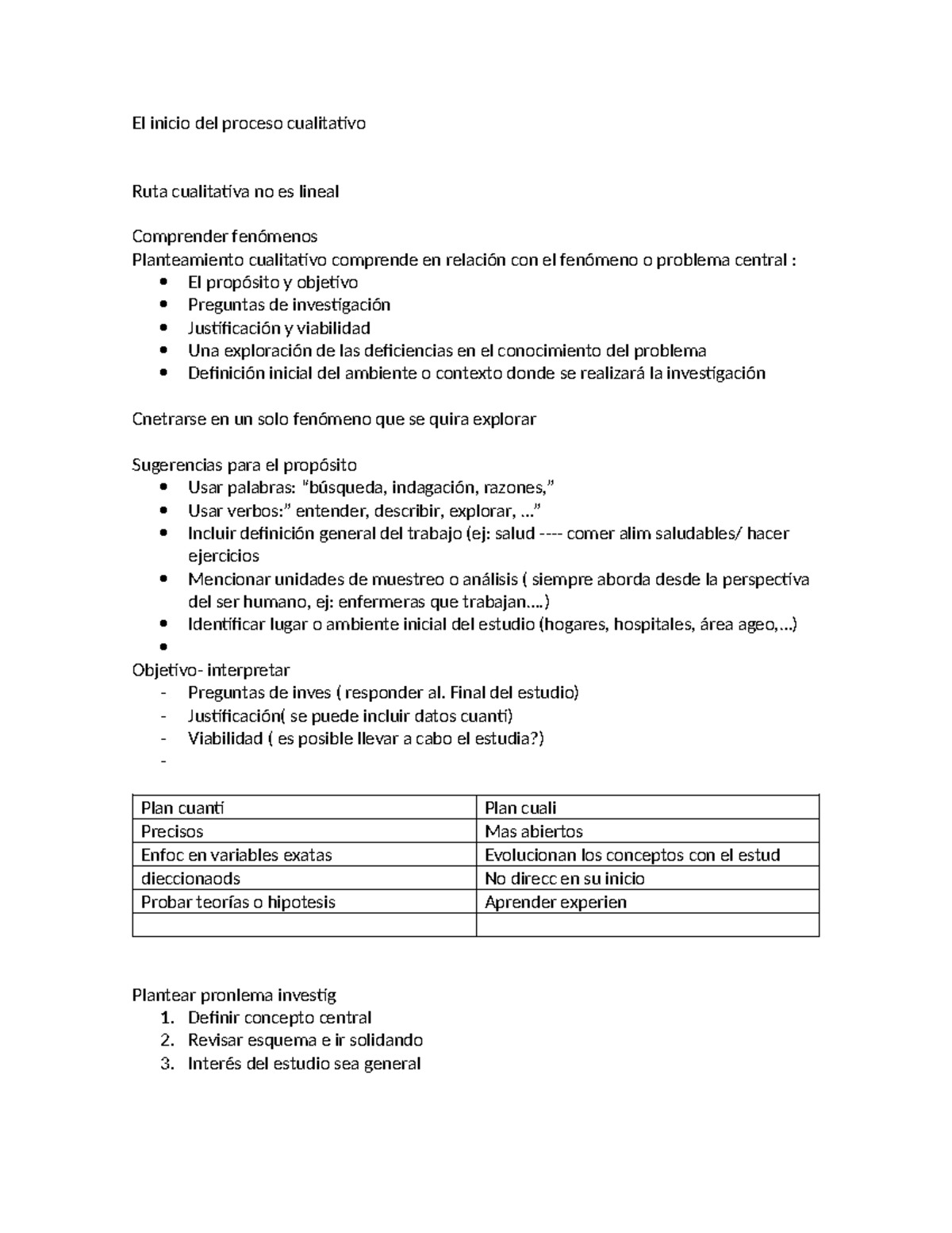 Resuemn cap 11,12,13 inv cuali- roberto - El inicio del proceso cualitativo Ruta cualitativa no ...