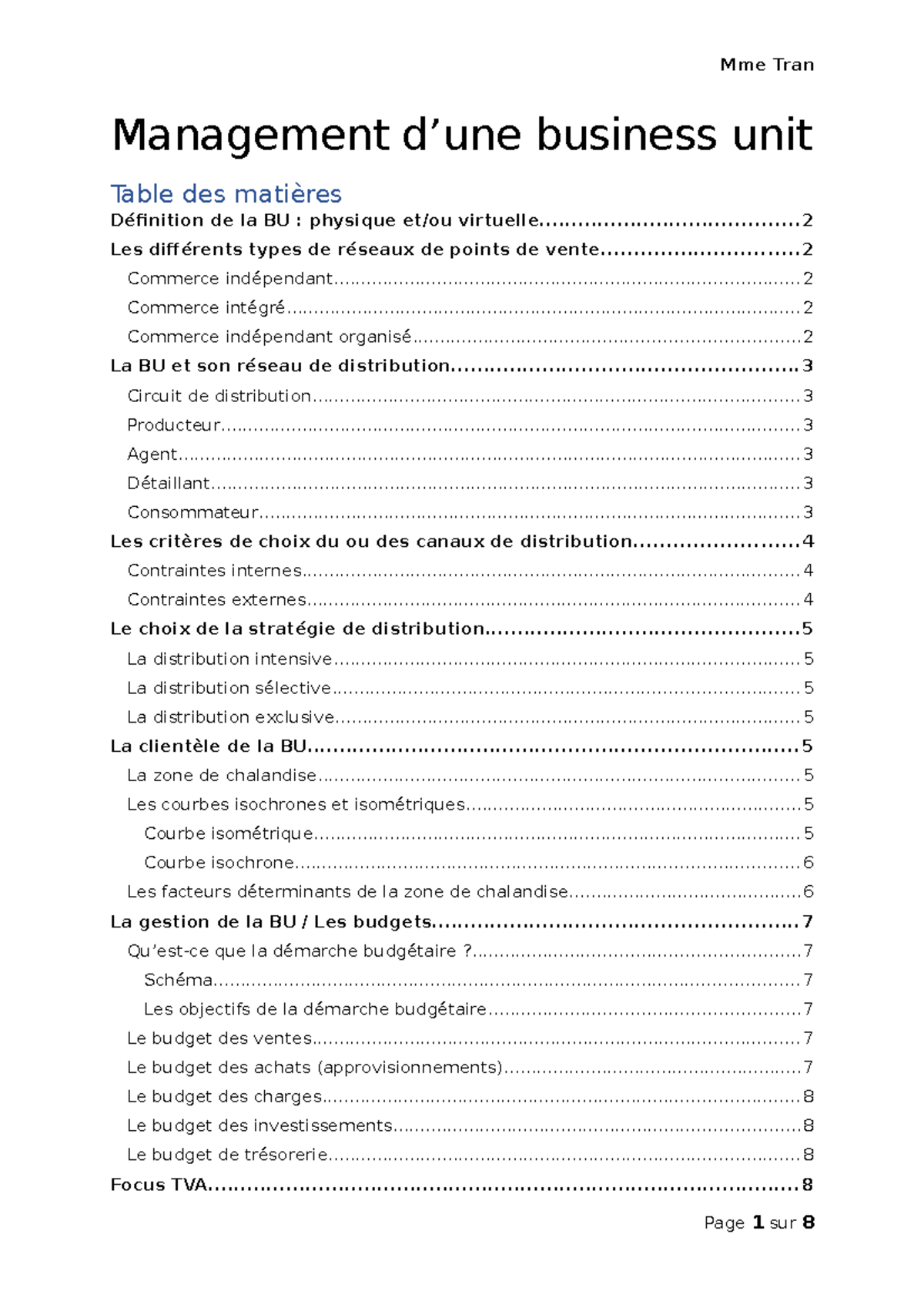 Cours Management d'une business unit - Management d’une business unit ...