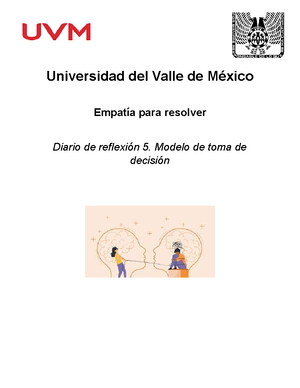 Diario de reflexiones 3, respuestas - Empatia para resolver - UVM - Studocu
