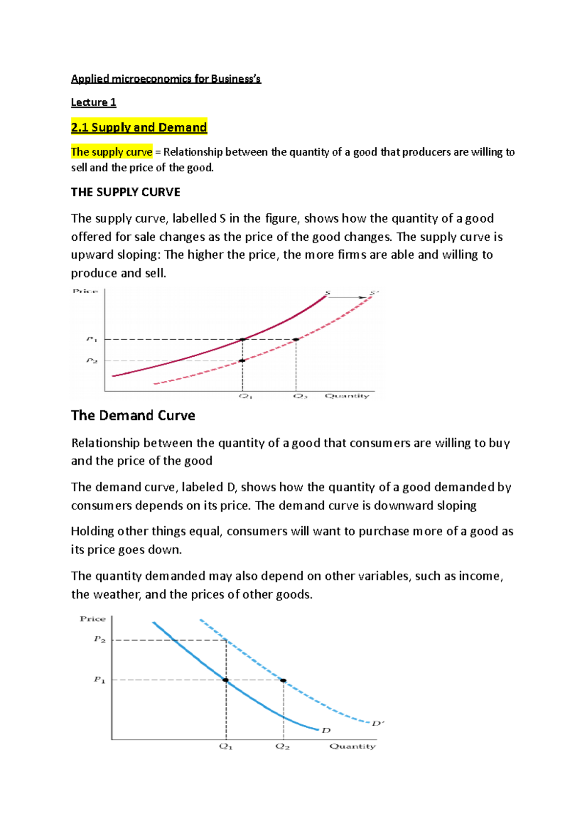 Applied microeconomics for Business - Applied microeconomics for ...
