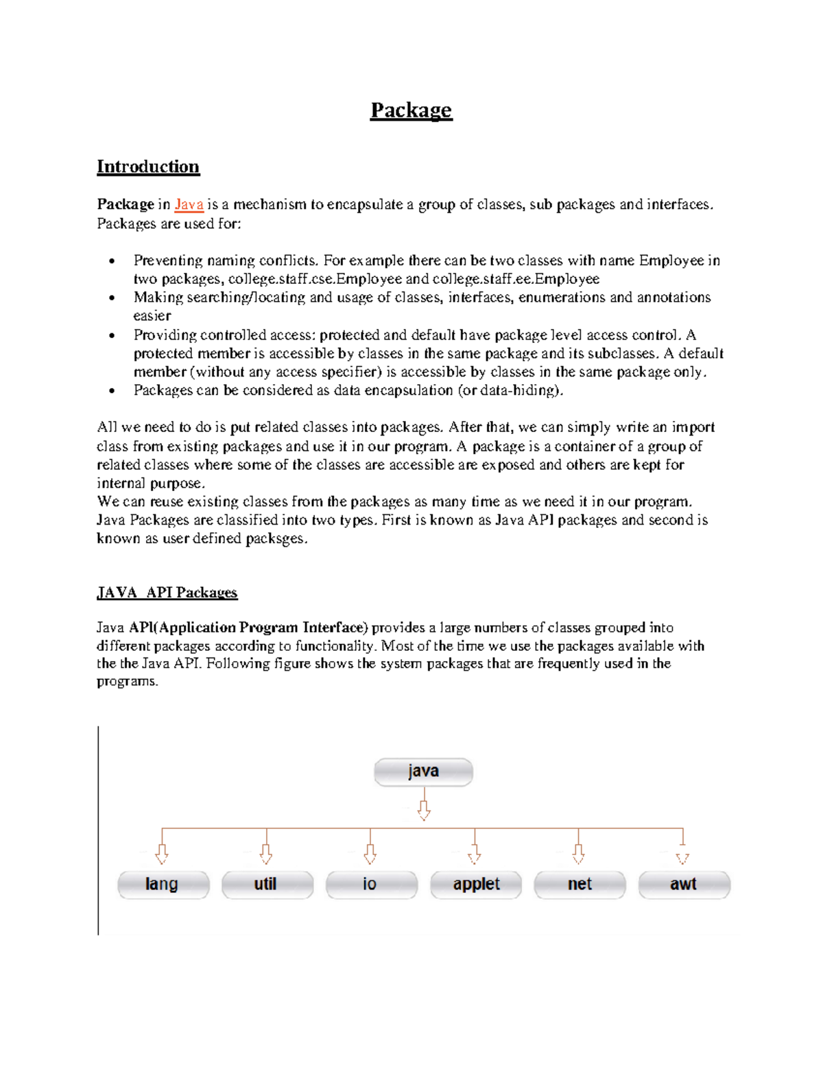 Packages - Java Package Notes - Package Introduction Package in Java is ...