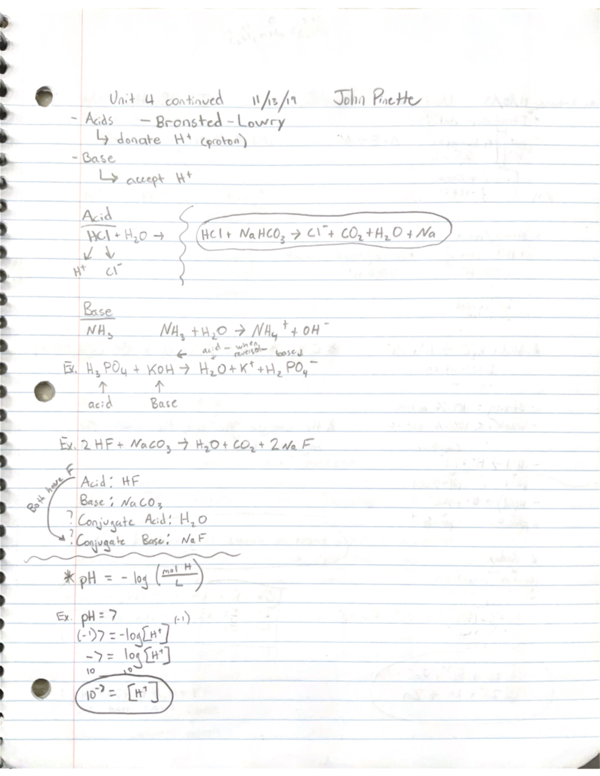 Chemistry Notes 15 - Uaa 4 continved f/ Tha Raiete Aeds Bronsted Lovry ...