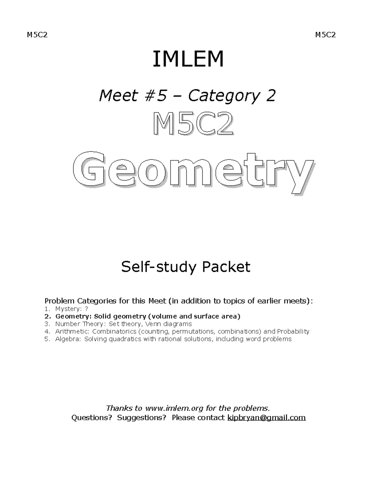 M5C2-packet - both are assignments - IMLEM Meet #5 – Category 2 M5C2 ...