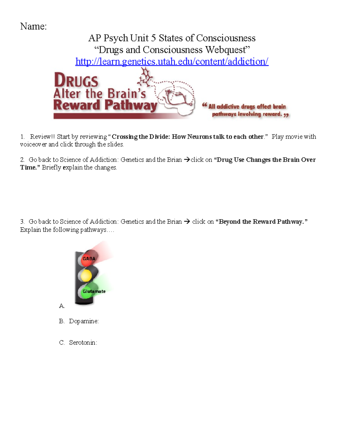 Mouse Party Webquest - ... - Name: AP Psych Unit 5 States of ...