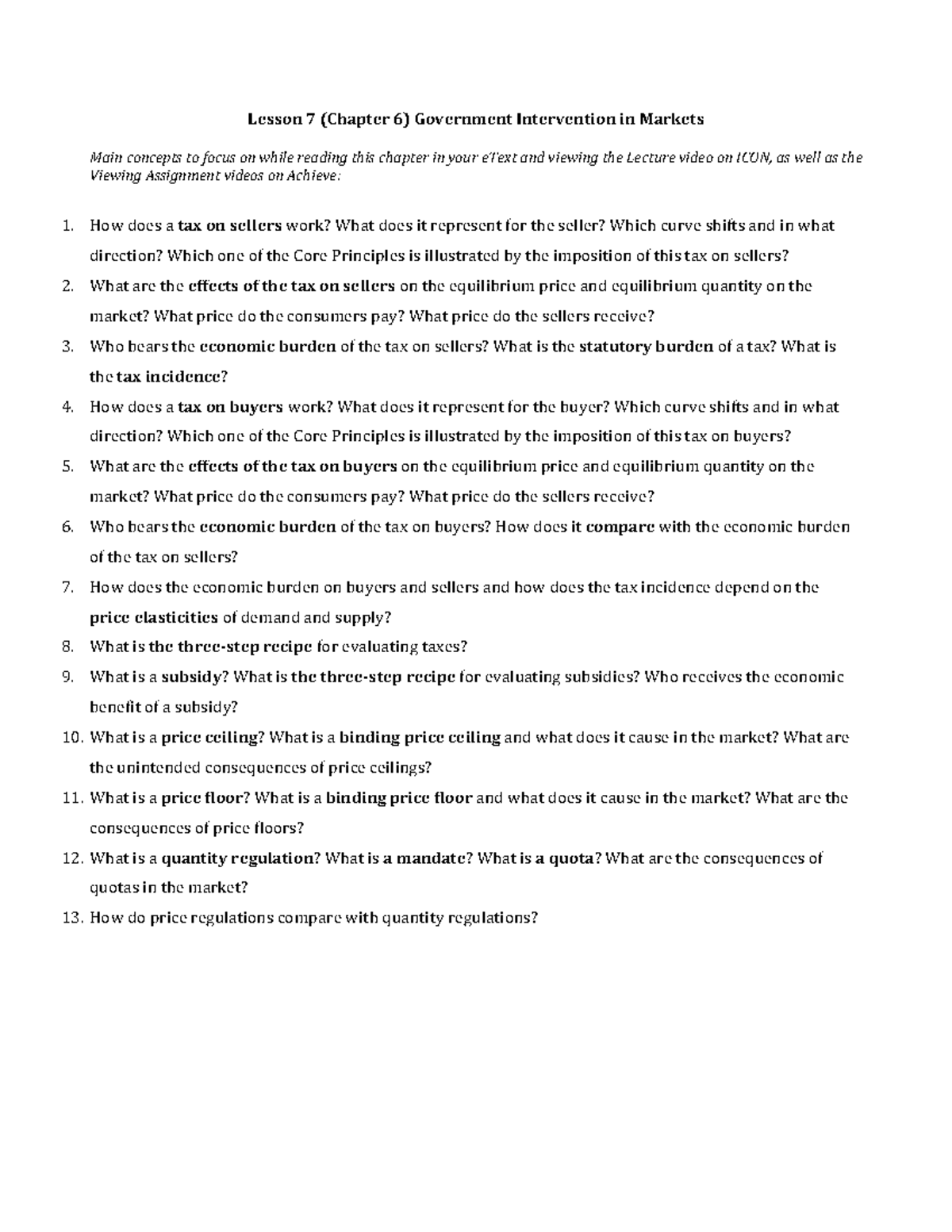 Lesson 7 Chapter 6 Study Guide 1100 - Lesson 7 (Chapter 6) Government ...