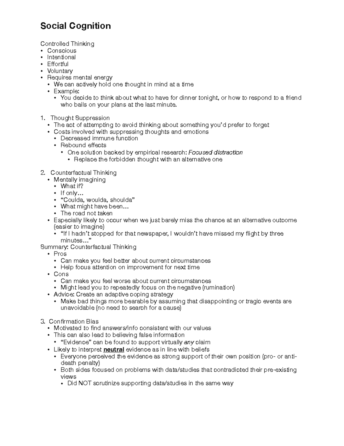 Social Cognition - Social Cognition Controlled Thinking • Conscious ...