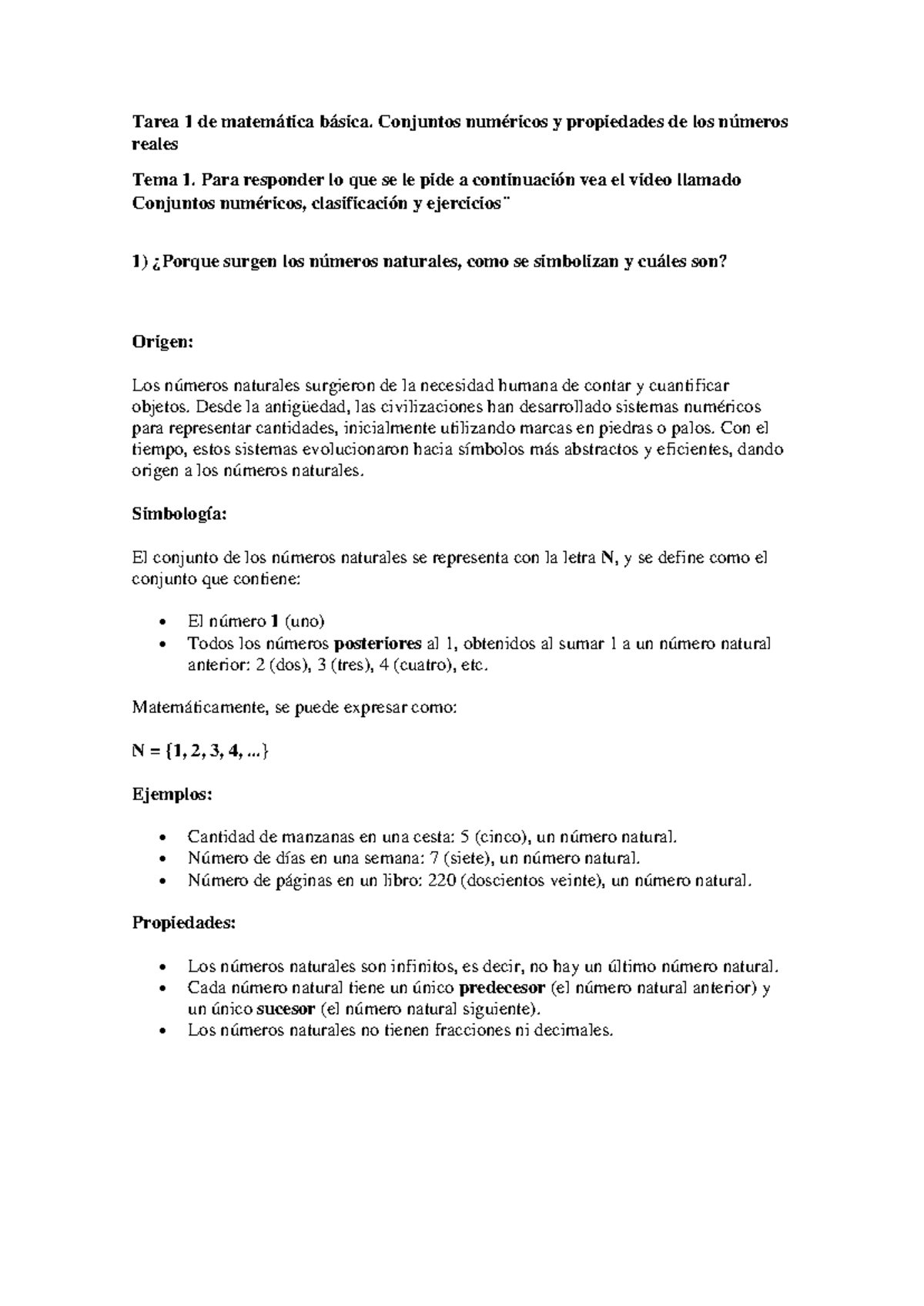 515140 Tarea 1. CBM-106. Conjuntos Numericos y Prop. Numeros reales ...