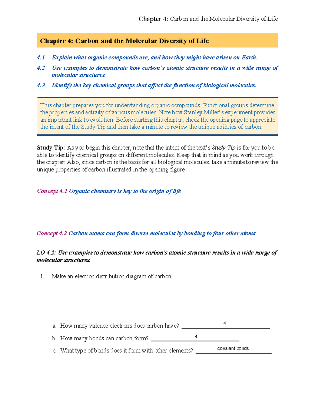 Active%20Reading%20Notes 04%20Short - Chapter 4: Carbon and the ...