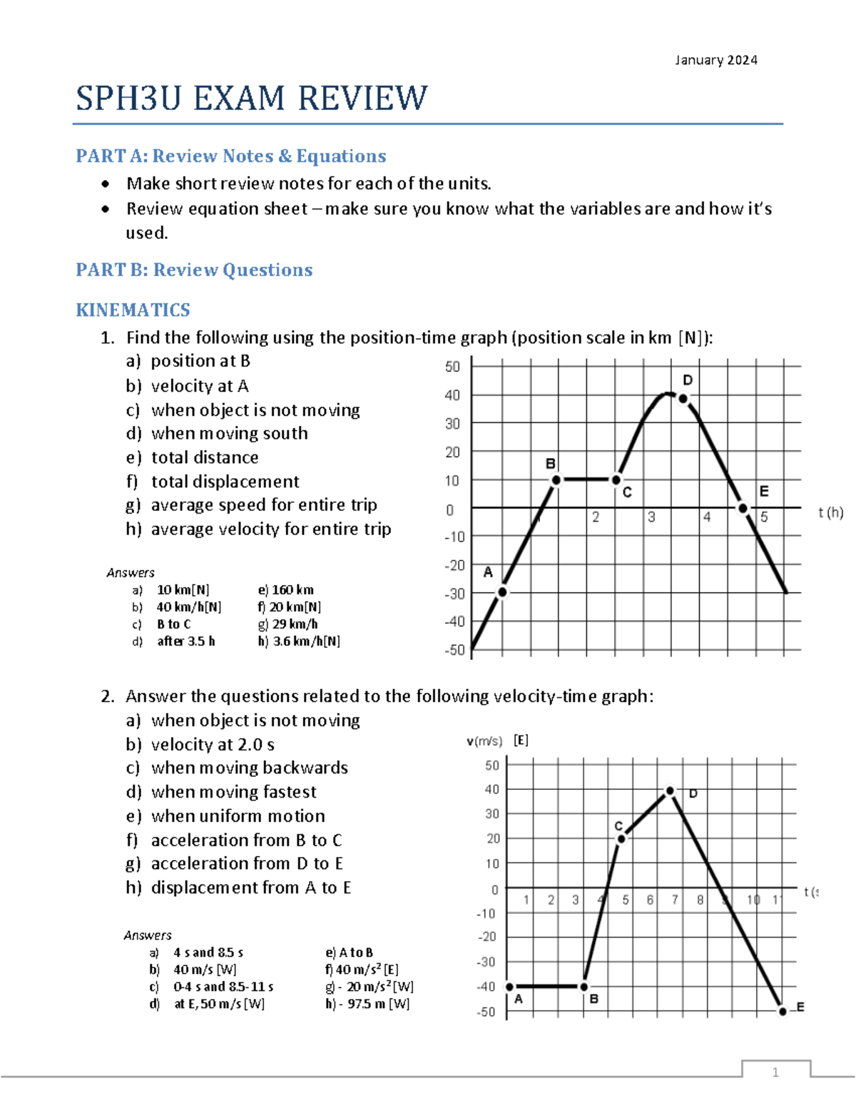 SPH3UExam Review-Copy - SPH3U EXAM REVIEW PART A: Review Notes ...