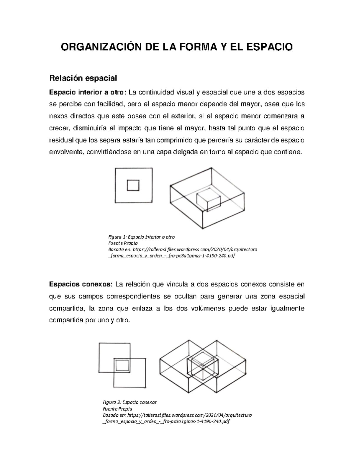 Organización DE LA Forma Y EL Espacio - _Figura 1: Espacio interior a otro Fuente Propia Basado ...