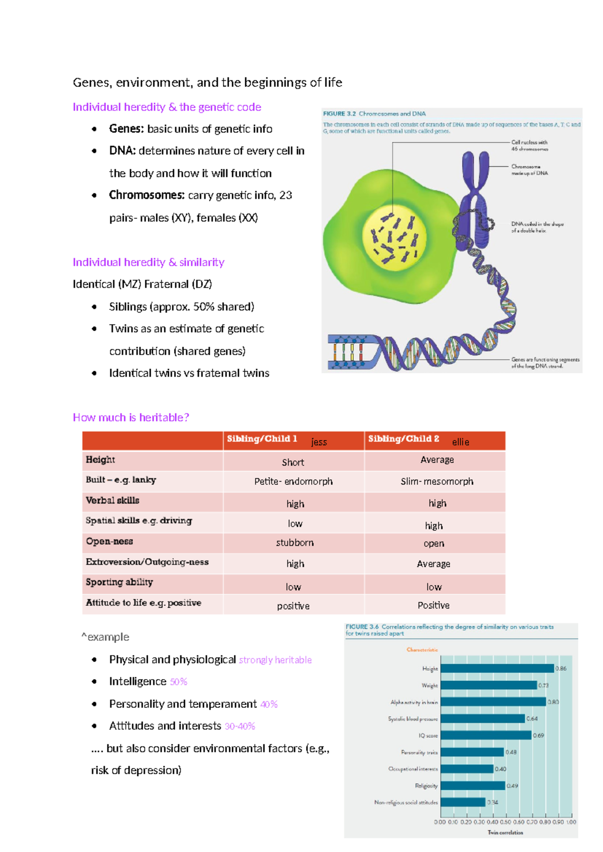 Lecture 2 - Genes, environment, and the beginnings of life Individual ...