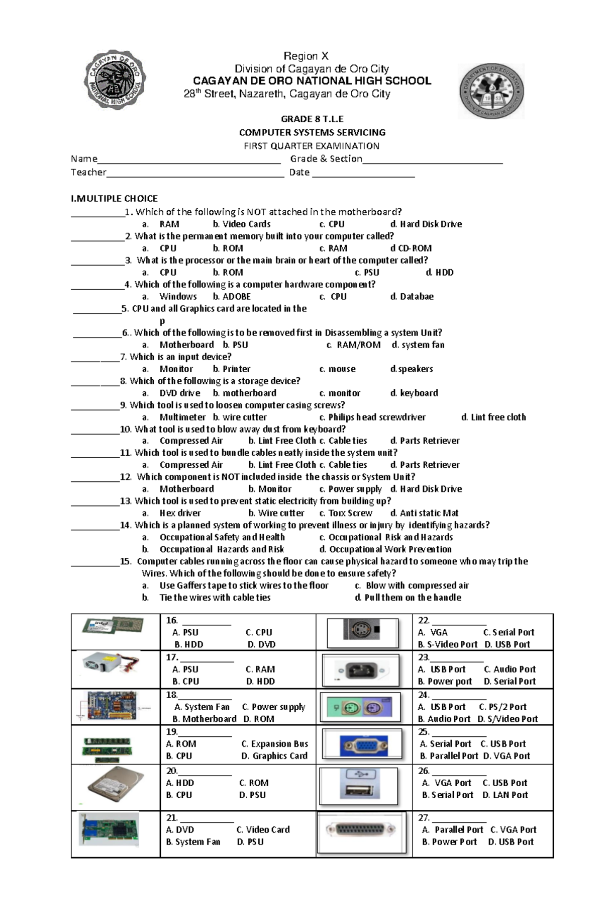 Tle-8-exploratory-computer-system-servicing-1st-quarter-exam compress ...