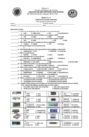K to 12 entrep-based pc hardware servicing learning module ...