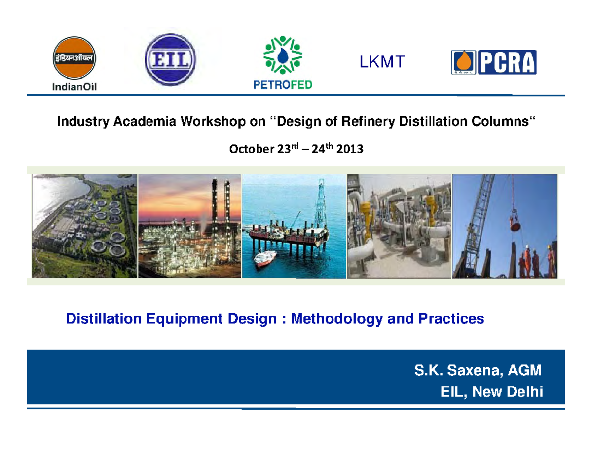 Tray-Column-Design - LKMT ####### Industry Academia Workshop on “Design ...