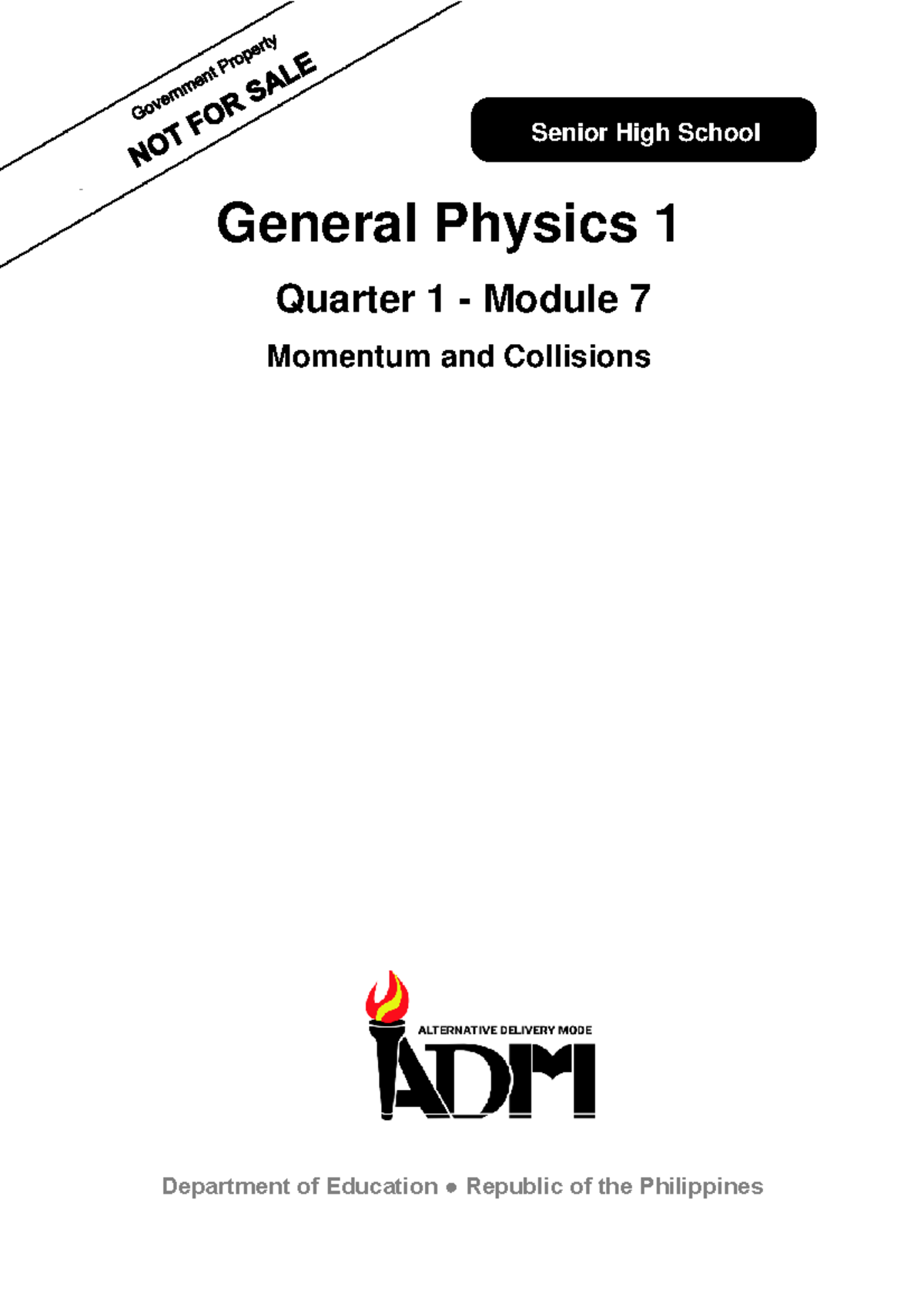 Conservation of Momentum - NOT General Physics 1 Quarter 1 - Module 7 ...