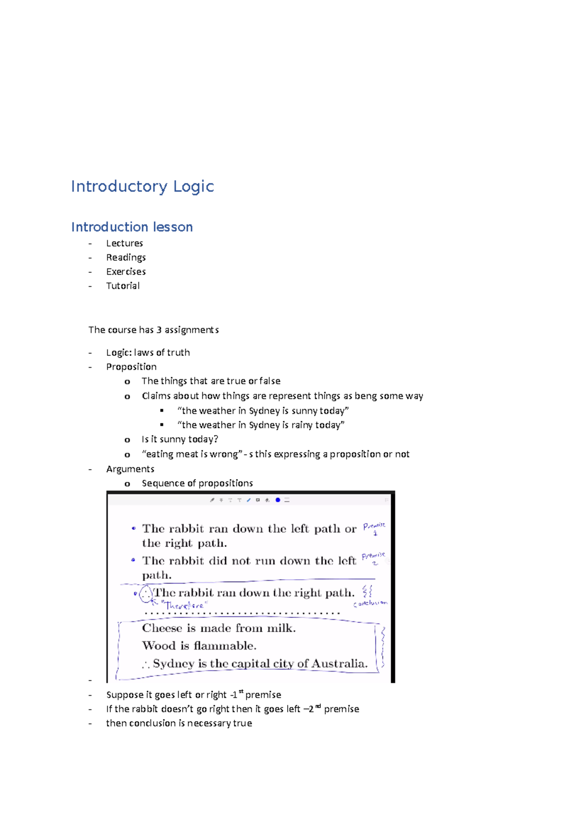 Introductory Logic - NOTES WHOLE SYLLABUS - Introductory Logic ...
