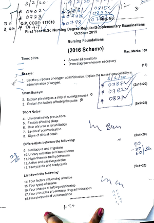 Blood pressure notes - Bsc nursing - Studocu