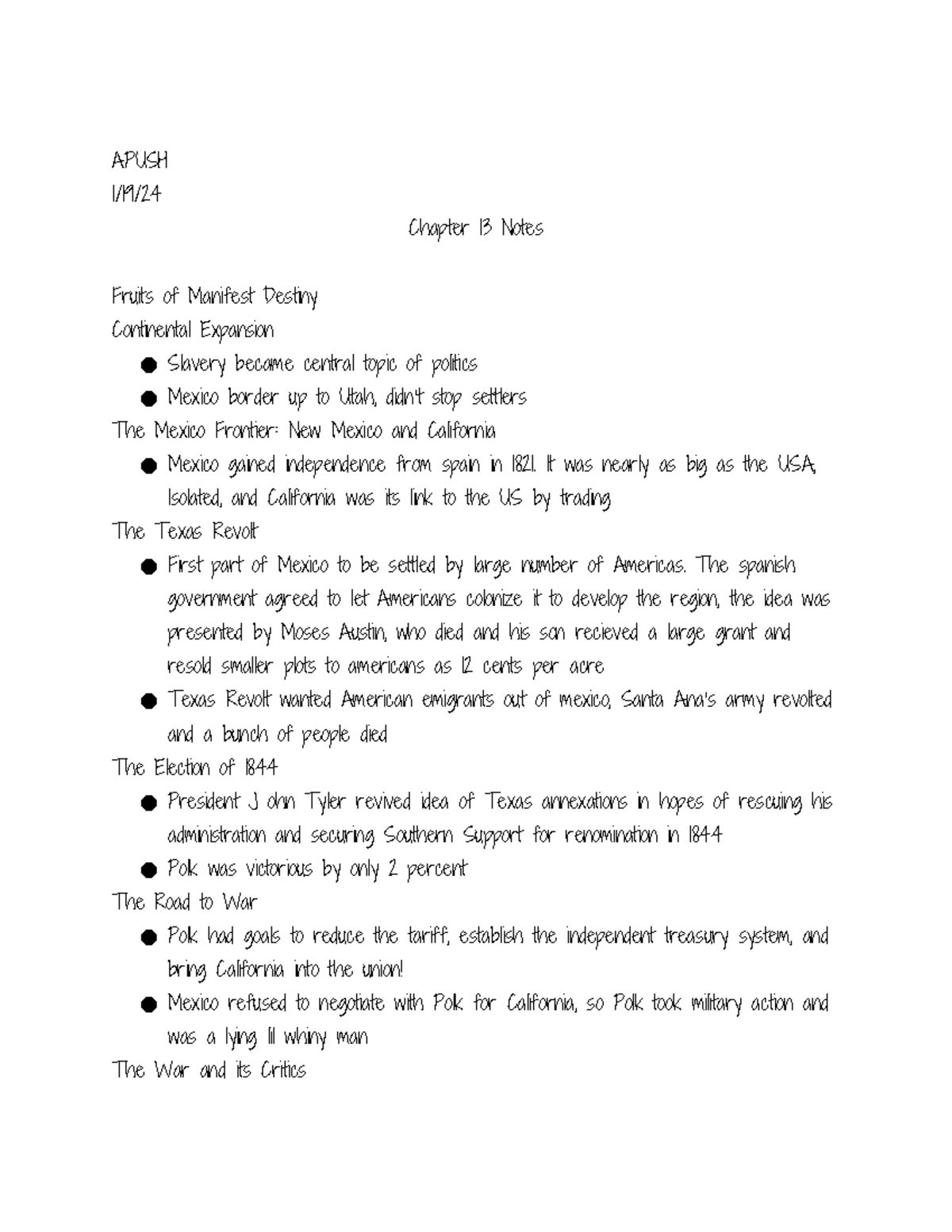 Untitled document (20) - APUSH 1/19/ Chapter 13 Notes Fruits of ...