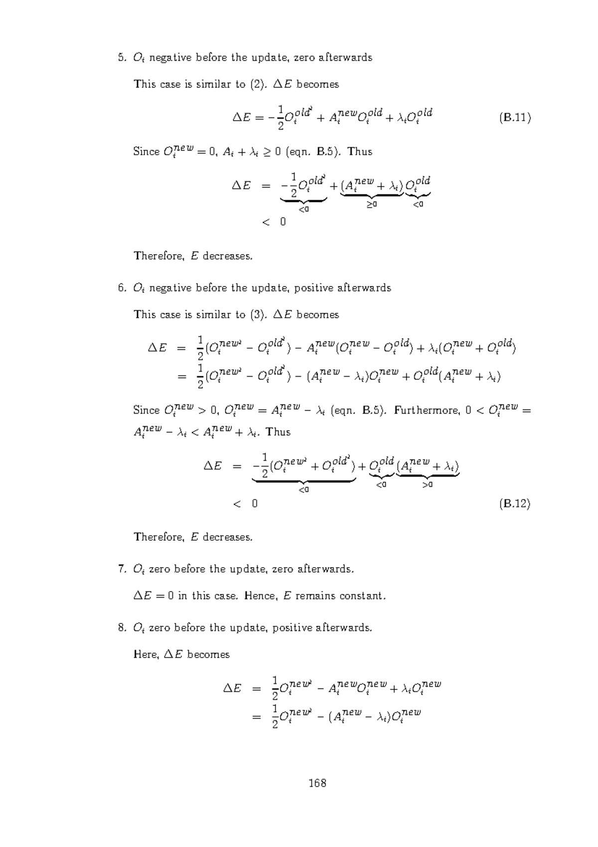 Bayesian Behaviour 22 Oi Negative Before The Update Zero Afterwards
