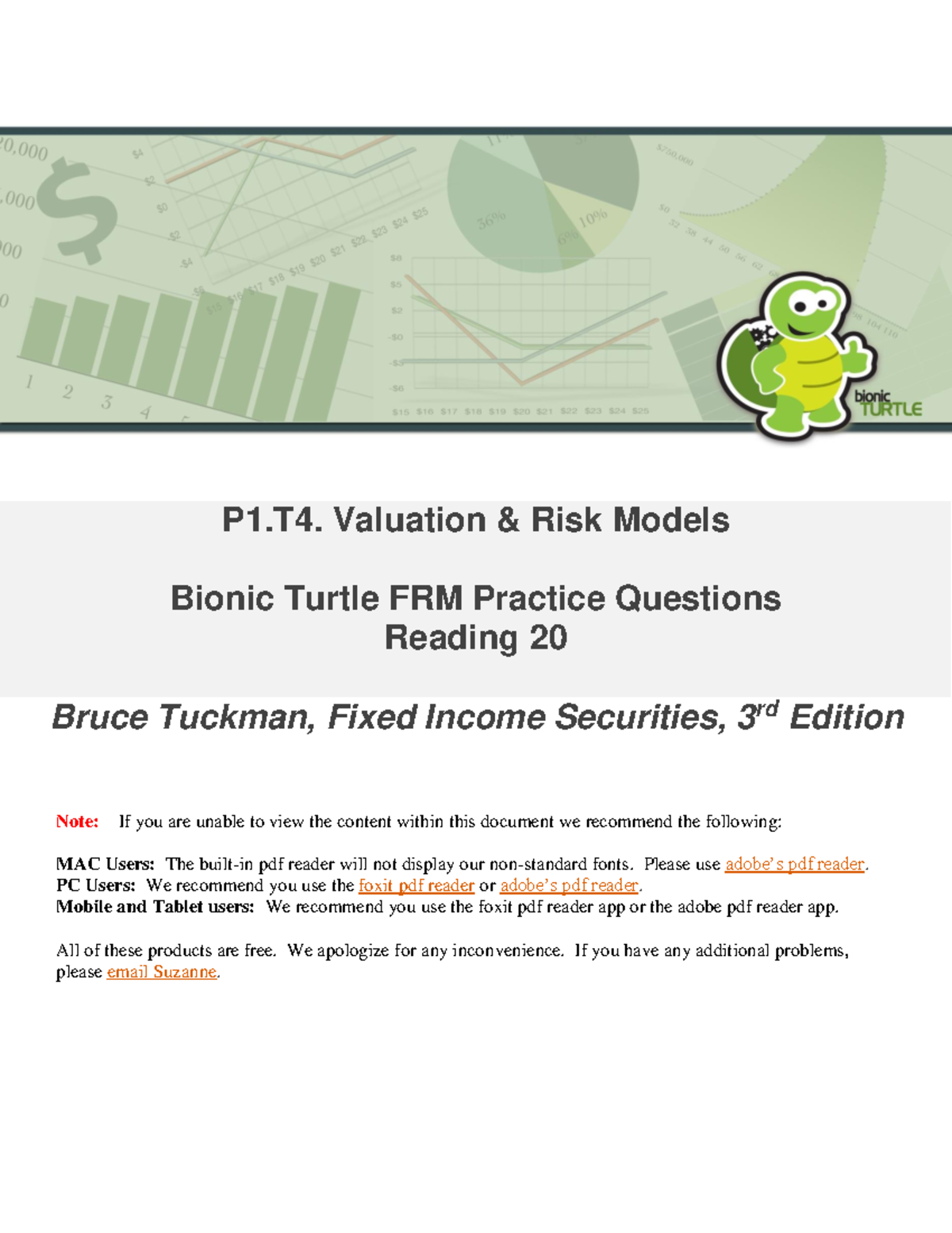 P1.T4. Valuation & Risk Models Bionic Turtle FRM Practice Questions ...