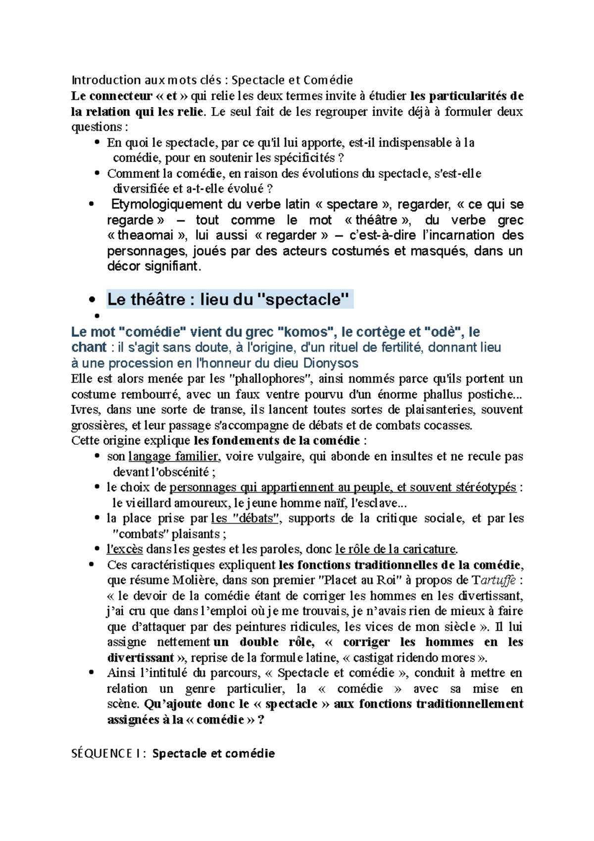 Introduction Spectacle Comedie - Introduction aux mots clés : Spectacle ...