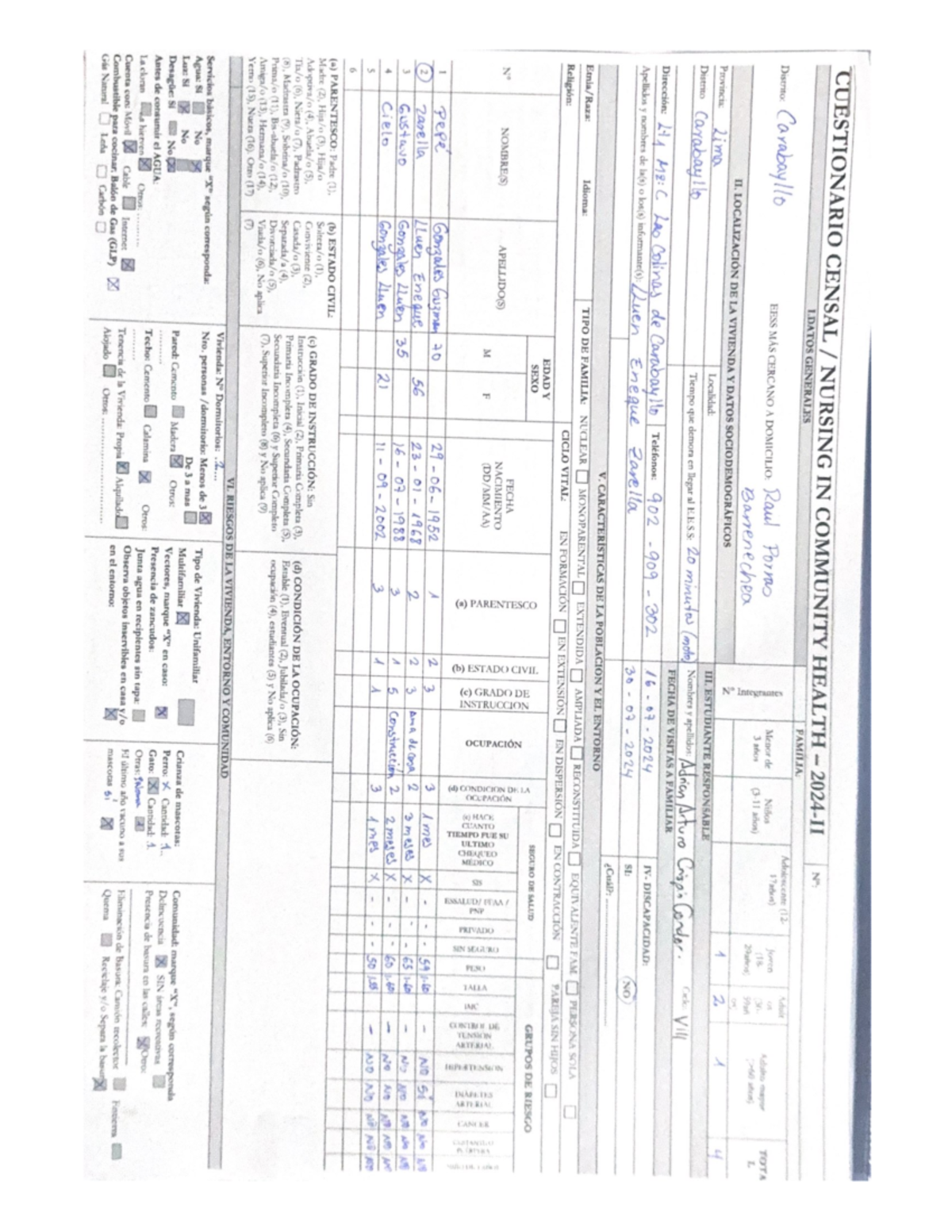 Distrito - Qkakak - CUESTIONARIO CENSAL NURSING IN COMMUNITY HEALTH I ...