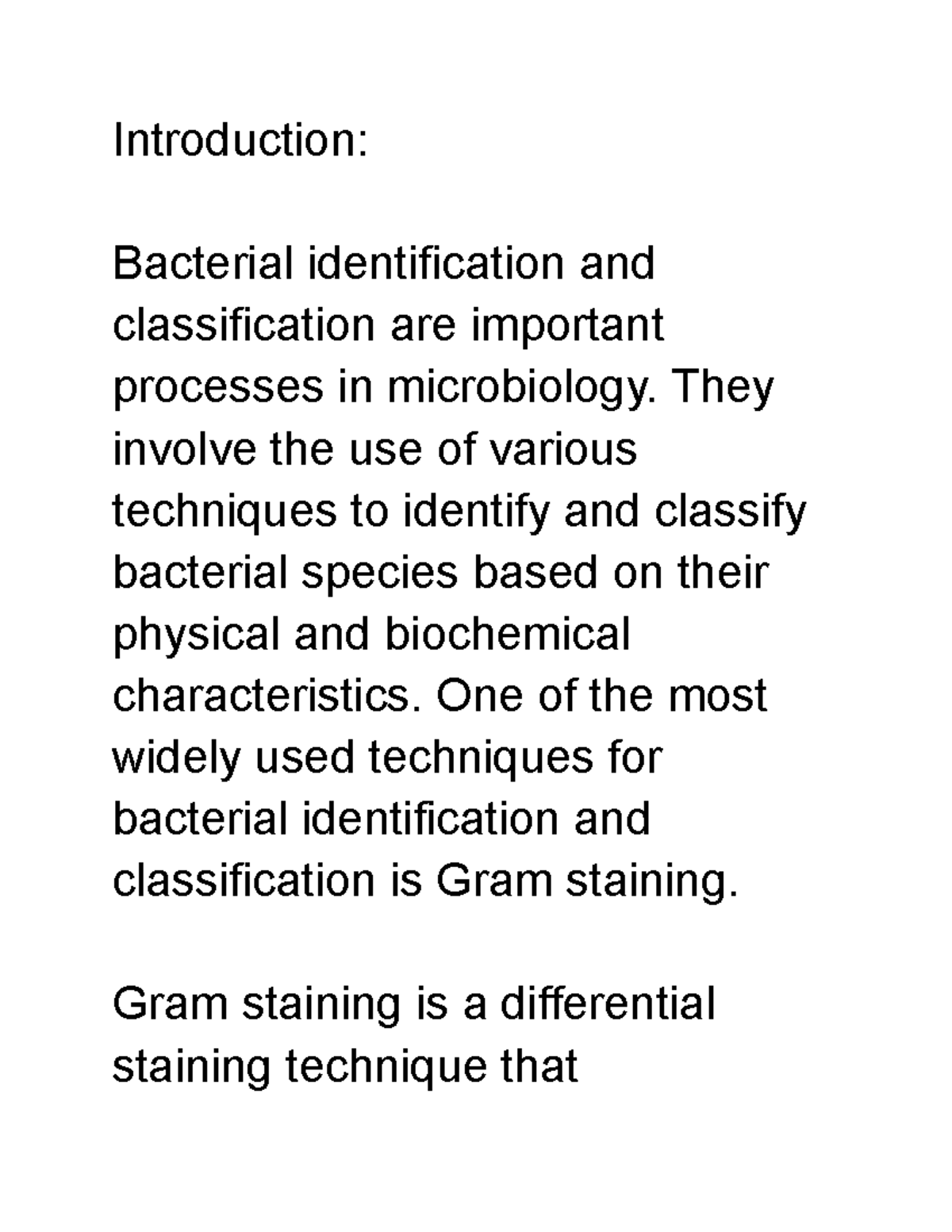 Bacterial Identification and Classification through Gram Staining ...