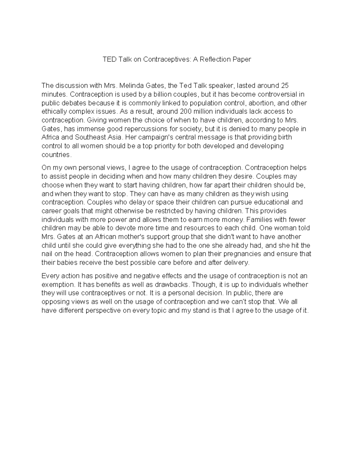 TED Talk Note - Summary BS Medical Technology - TED Talk on ...