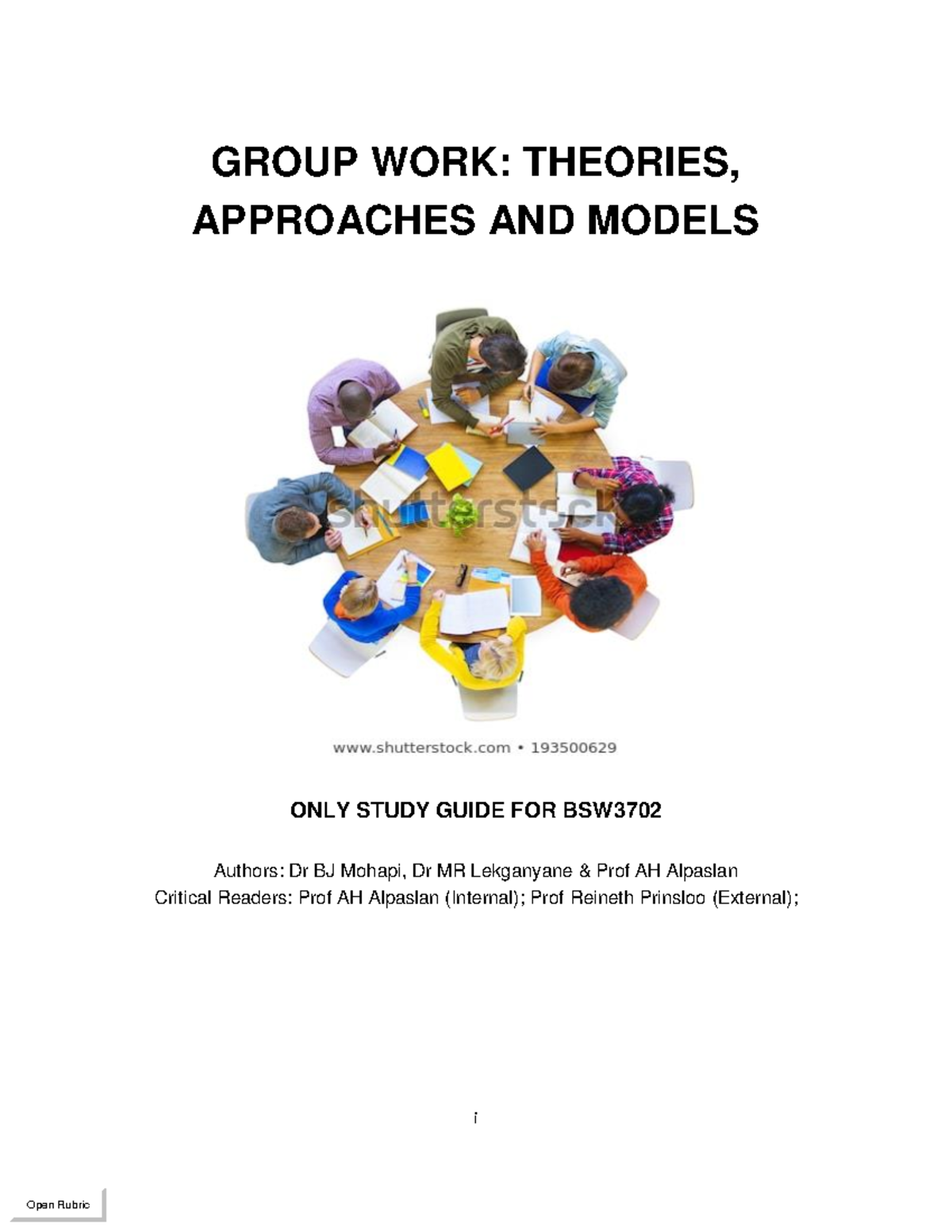 4 5893067061394935044 - i GROUP WORK: THEORIES, APPROACHES AND MODELS ...