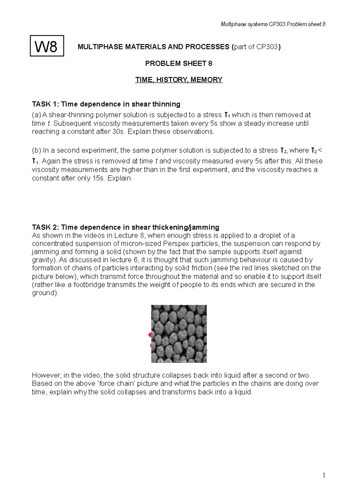 Problem Sheet 8 It Part B Of The Module Multiphase Multiphase